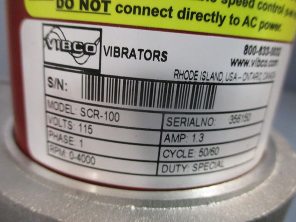 Vibco SCR-100 Electric Vibrator, Adjustable Force & Speed 1.3 A 115 VA | eTech Surplus