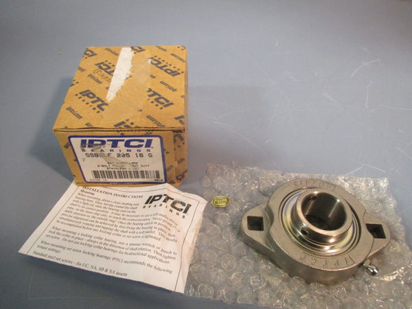 IPTCI 1" BORE BEARING 2 BOLT FLANGE UNIT STAINLESS STEEL SSBSLF205-16G | eTech Surplus