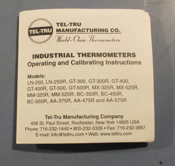 Tel-Tru Thermometer AA575R Analog dial Thermometer Stem 12 " | eTech ...
