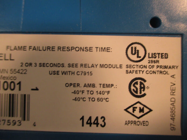 HONEYWELL 7800 SERIES INFRARED FLAME AMPLIFIER R7852 A 1001 | eTech Surplus