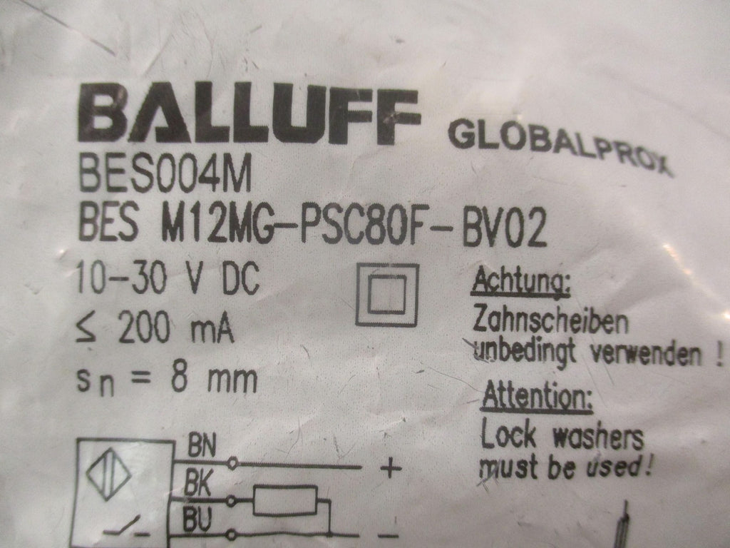 Balluff BES004M Inductive Proximity Sensor BES M12MG-PSC80F-BV02 10-30 | eTech Surplus
