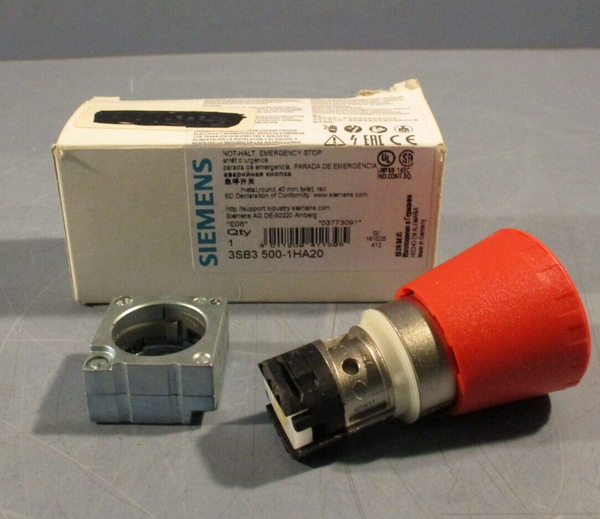 Siemens Emergency Stop Push Button Switch 3SB3-500-1HA20 | eTech Surplus