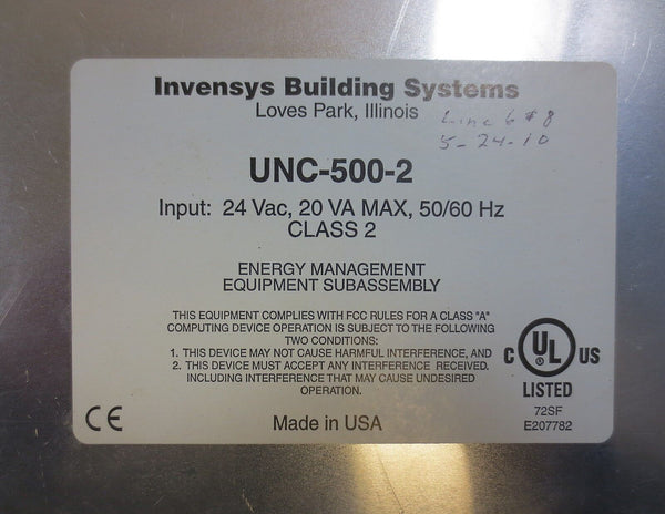 Invensys Building Systems Energy Management Controller UNC-500-2 Class ...