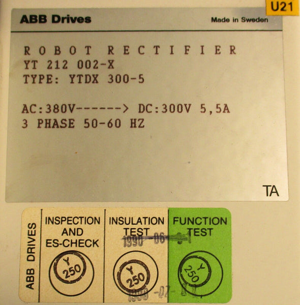ABB Drives YTDX 300-5 Robot Rectifier AC 380V DC 300V 5 5A 3 Phase ...