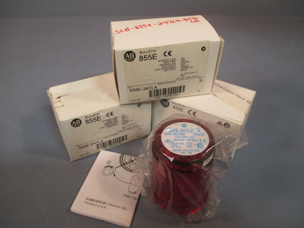 LOT OF 3 ALLEN BRADLEY STEADY LED STACK LIGHT SERIES A 885E-24TL4 | eTech Surplus