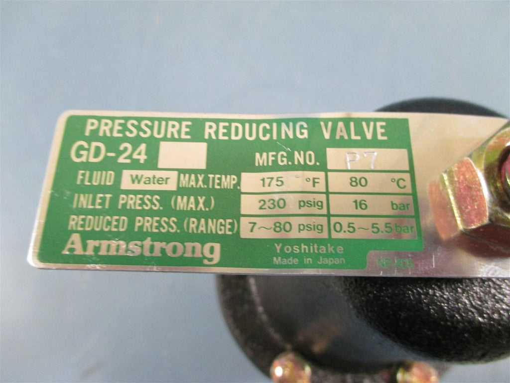 Armstrong GD-24 Pressure Reducing Valve 1/2" 230psi 175 Degrees - New ...