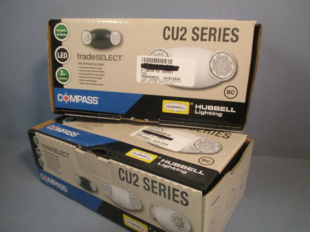 Lot of 2 Hubbell Lighting Compass LED Emergency Light CU2 Series ...
