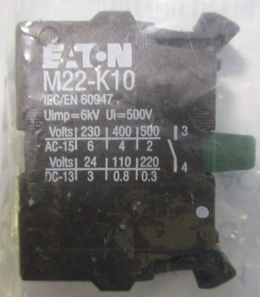 (Lot of 8) Eaton M22-K10 Contact Block, Push Button, 500VAC | eTech Surplus
