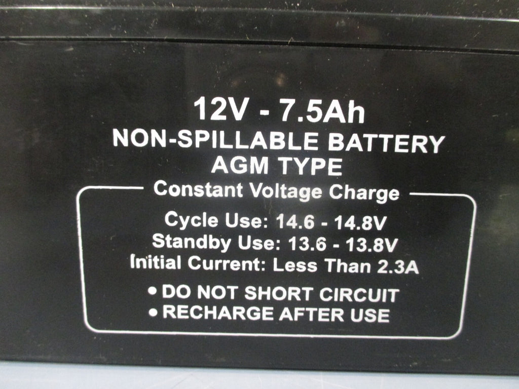 GRAINGER Non-Spillable Sealed Lead-Acid Battery 12V 7.5Ah 5EFG8 | eTech ...