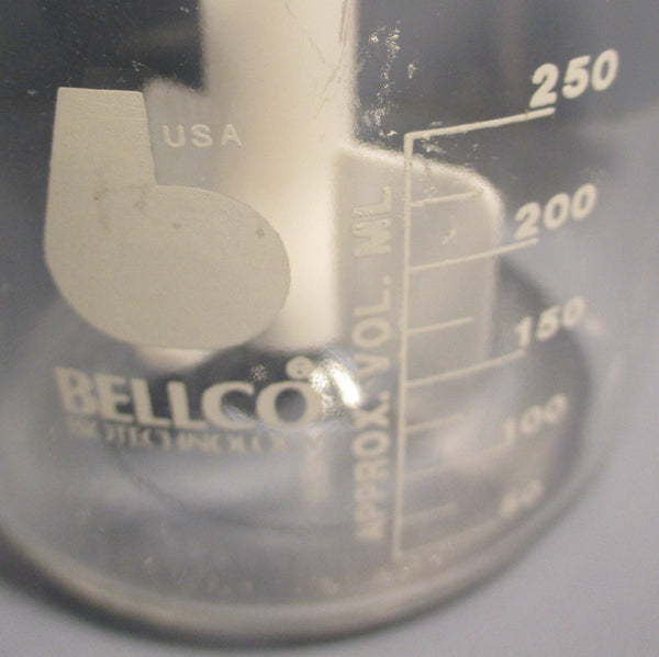 Bellco Heavy Glass Vessel 250 ml Micro Carrier Spinner Flask With Caps ...