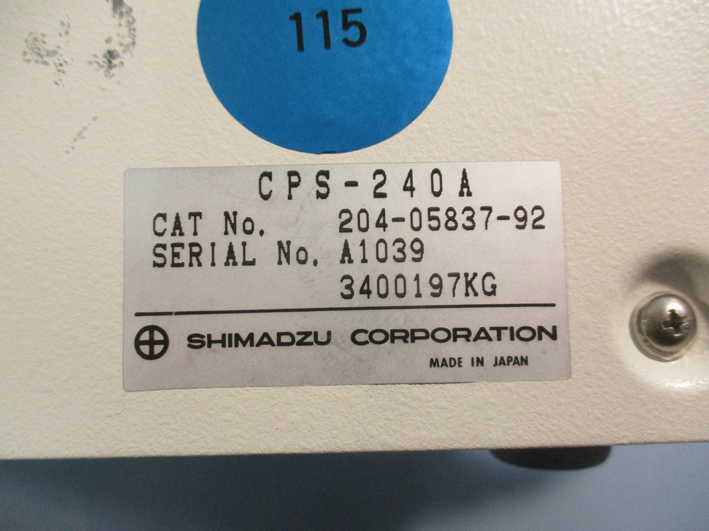 Shimadzu CPS-240A CPS-Controller Spectrophotometer 1A(220-240V) 2A(100 | eTech Surplus