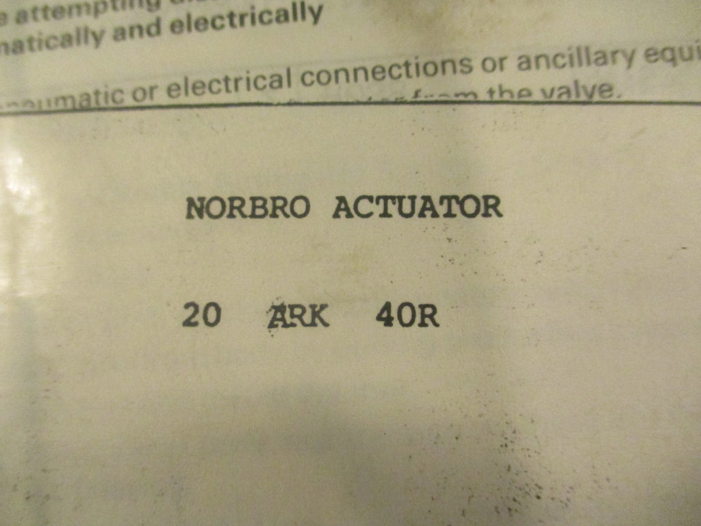 Norbro 20-ARK-40R Pneumatic Actuator Repair Kit 20ARK40R Series 40 ...