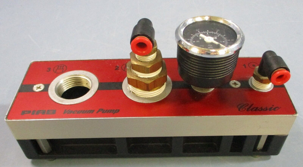 PIAB M25L Vacuum Pump M25B5-EN 50psi w/ PIAB 105-106-110-111 Pressure ...