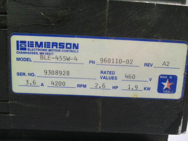 Emerson Electronic Motion Controls Servo Motor BLE-455W-4 | eTech Surplus