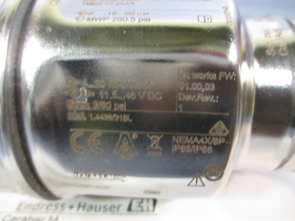 ENDRESS & HAUSER CERABAR M DIGITAL LIQUID LEVEL TRANSMITTER PMP55-1QUE ...