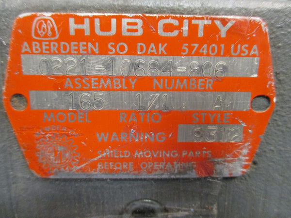 Hub-City Ratio 1:1 Gear Box Reducer Style A 0221-10684-806 | eTech Surplus