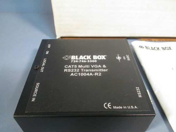 BLACK BOX CAT5 MULTI VGA/AUDIO SYSTEM EXTENDER TRANSMITTER RS-232 AC10 ...