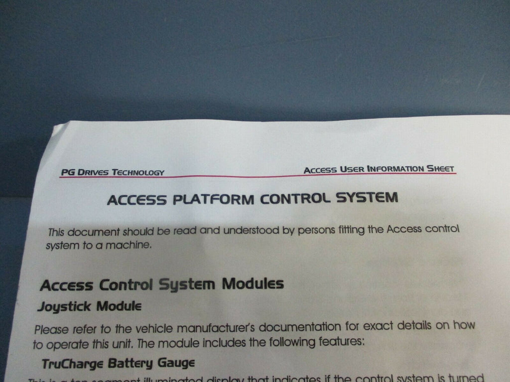 PG Drives Technology JLG 1600323 Point & Go Joystick Controller NEW ...