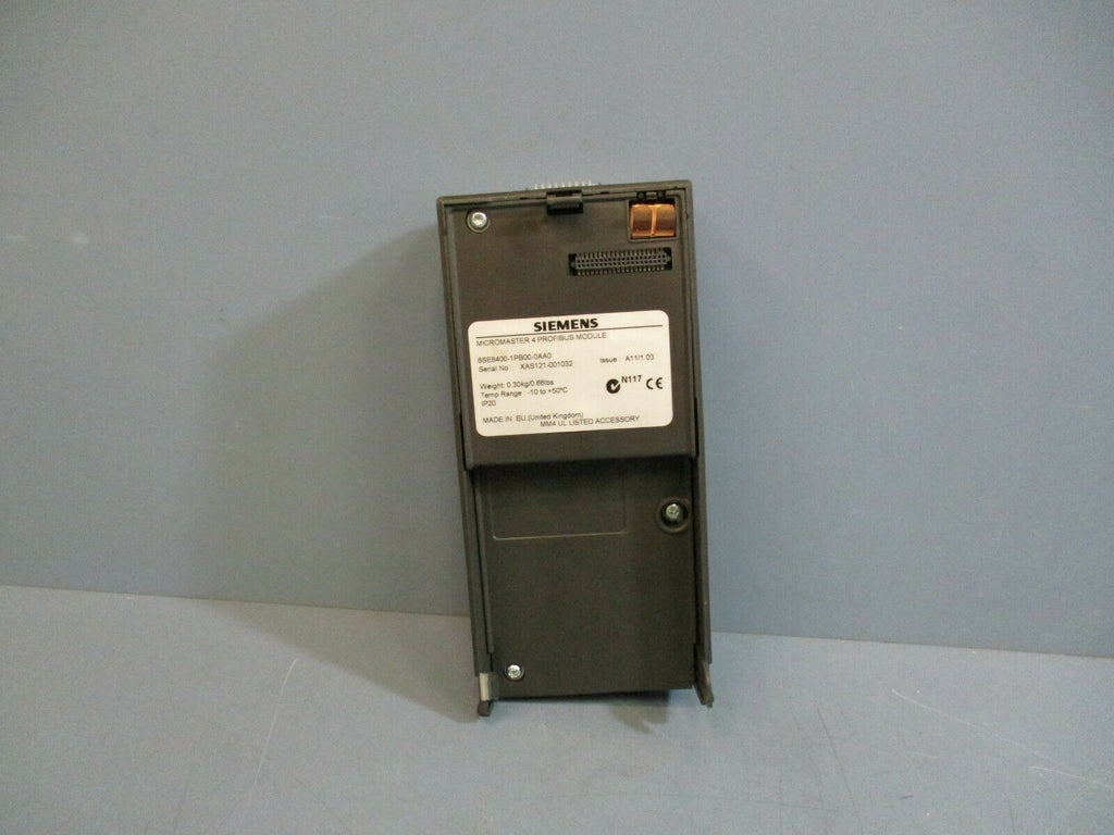 Siemens 6SE6400-1PB00-0AA0 Micromaster 4 Profibus Module | eTech Surplus