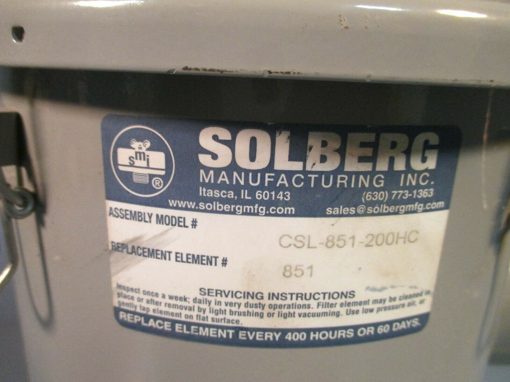 SOLBERG Regenerative Blower w/ Filter Replacement Element 851 CSL-851 ...