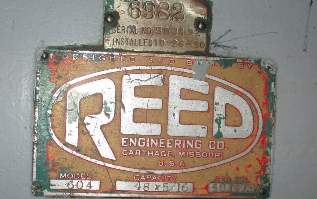 Reed Model 604 48 x 5/16" Electrical Power Initial Plate Bending Roll ...