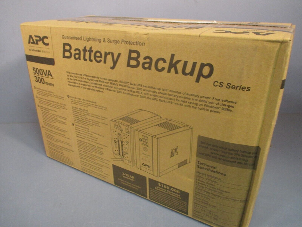 APC Battery Back-UPS CS Series 500 Tower UPS 500VA 300 Watts Model BK5 ...