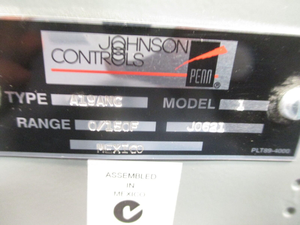 Johnson Controls Thermostat 0-150F Model# 1 A19ANC | eTech Surplus