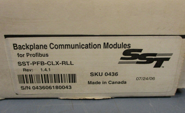 SST SST-PFB-CLX ControlLogix Rev. 1.4.1 Backplane Communication Module ...