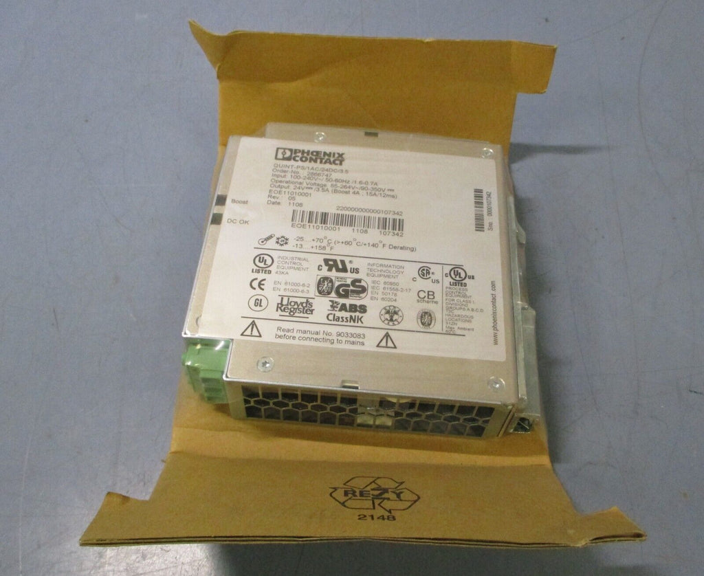 Phoenix Contact Quint-PS/1AC/24DC/3.5 Power Supply Unit 2866747 | eTech ...