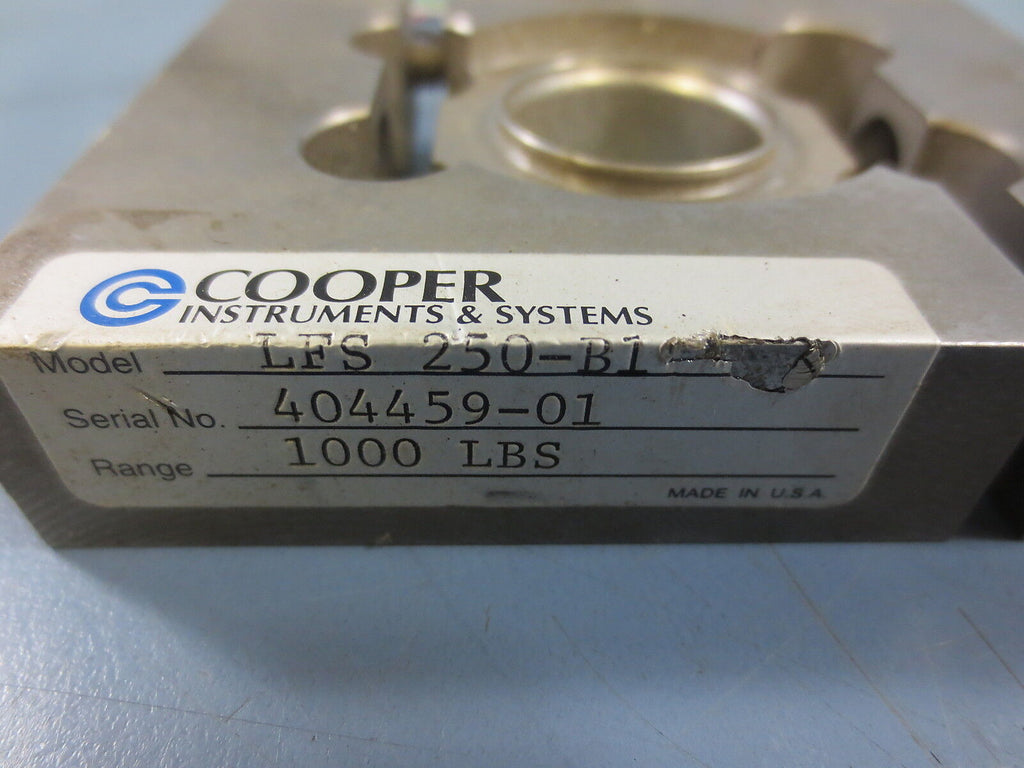 Cooper Instruments LFS-250-B1 Load Cell Range 1000 lbs | eTech Surplus