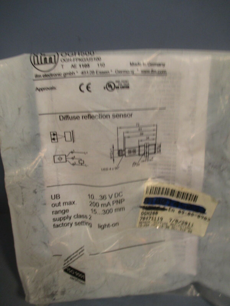 IFM Effector200 Reflection Diffuse Sensor OGH500 | eTech Surplus