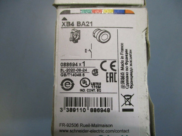 Schneider Electric XB4 BA21 Black Push Button NEW LOT OF 3 | eTech Surplus