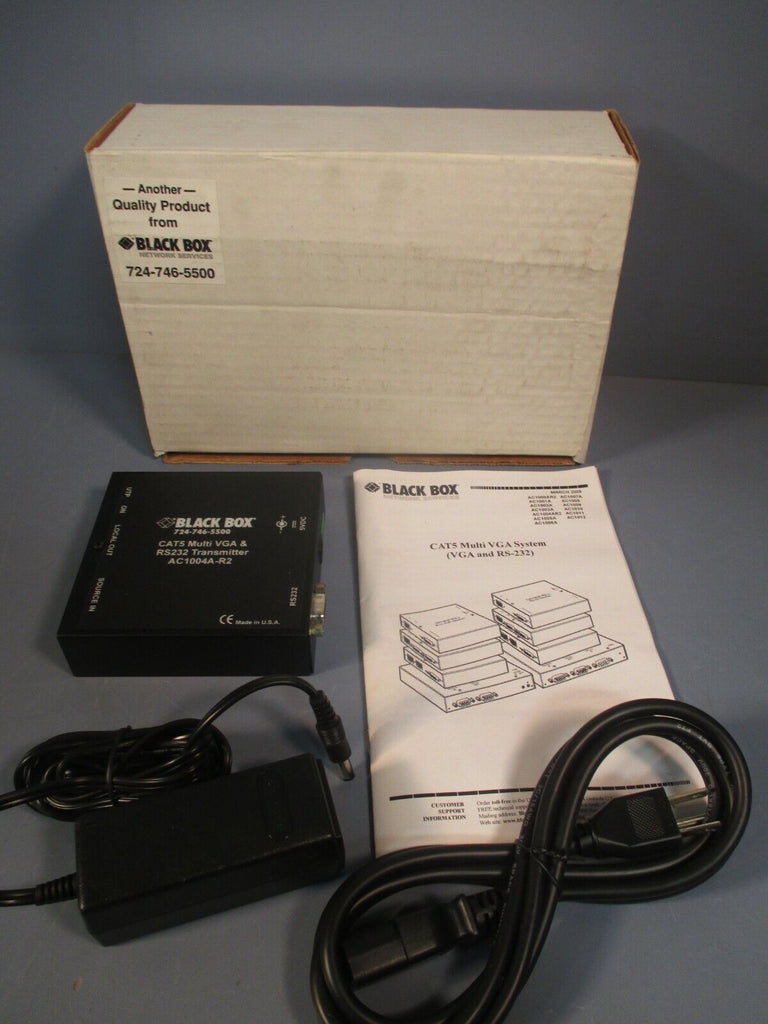 BLACK BOX CAT5 MULTI VGA/AUDIO SYSTEM EXTENDER TRANSMITTER RS-232 AC10 ...