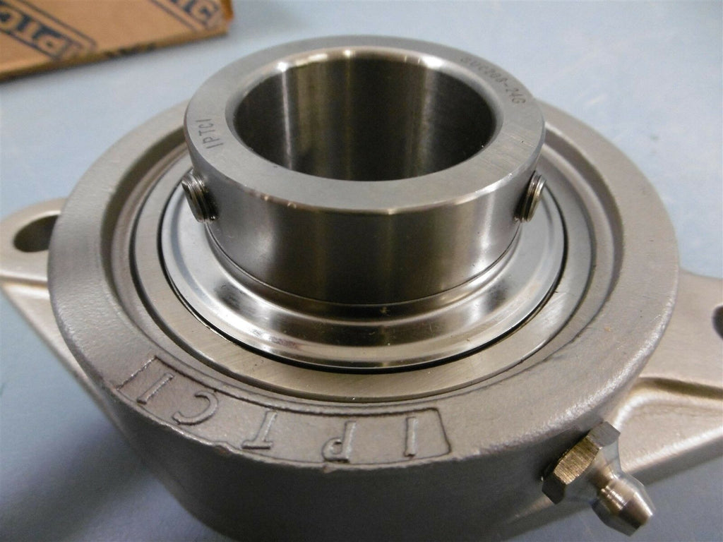 NIB IPTCI SUCSFL208 1-1/2" 2 Bolt Stainless Steel Flange Bearing Screw | eTech Surplus