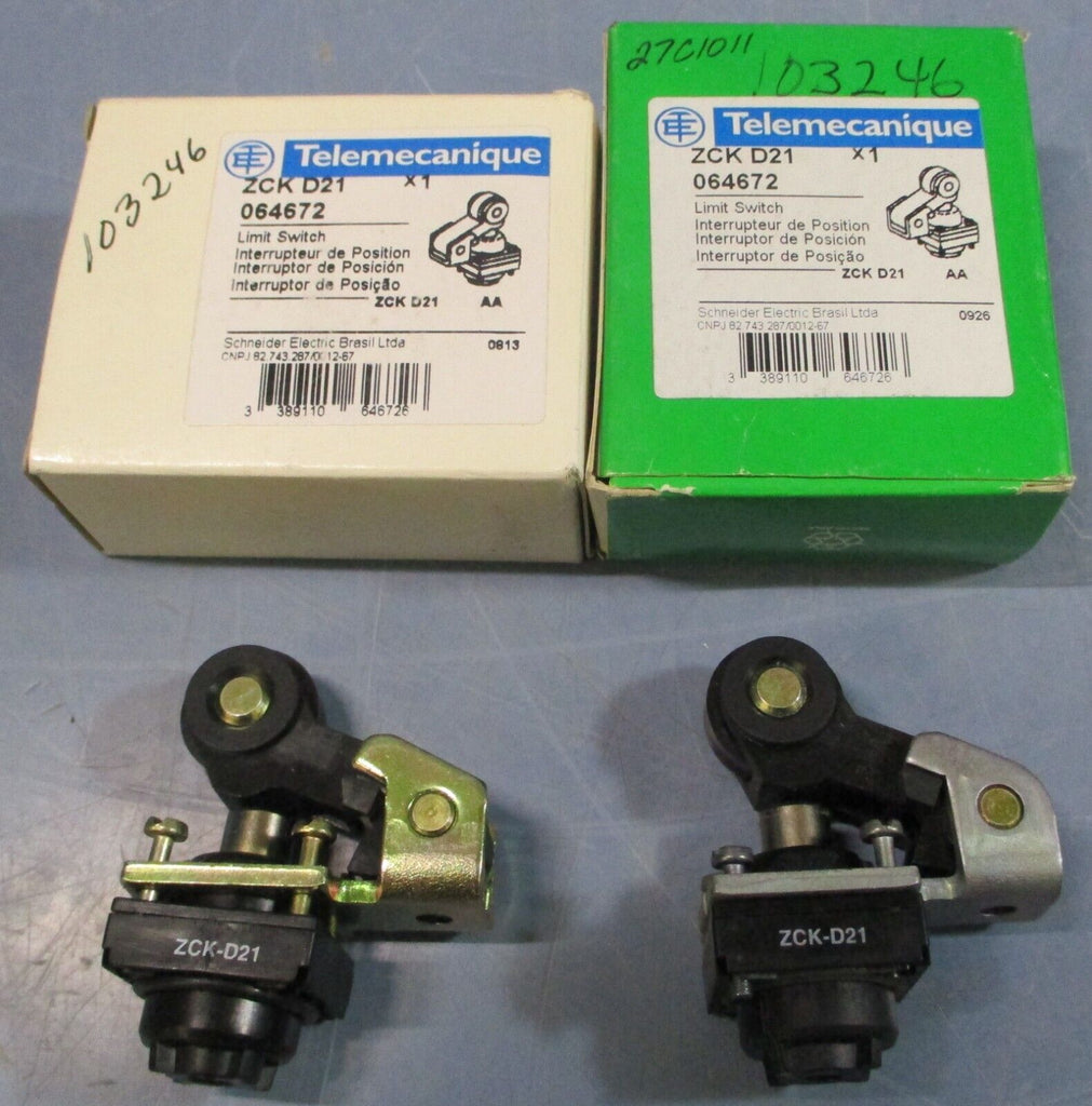(Lot of 2) Schneider Electric Telemecanique ZCKD21 Limit Switch ZCK-D2 ...