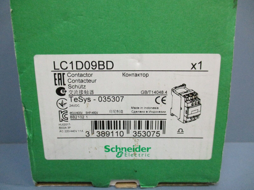 Schneider Electric LC1D09BD Contactor 24VDC NEW | eTech Surplus