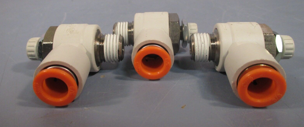 Lot of 3 SMC Flow Control Valve 3/8" Tube 1/4" NPT AS3201F-N02-11S | eTech Surplus