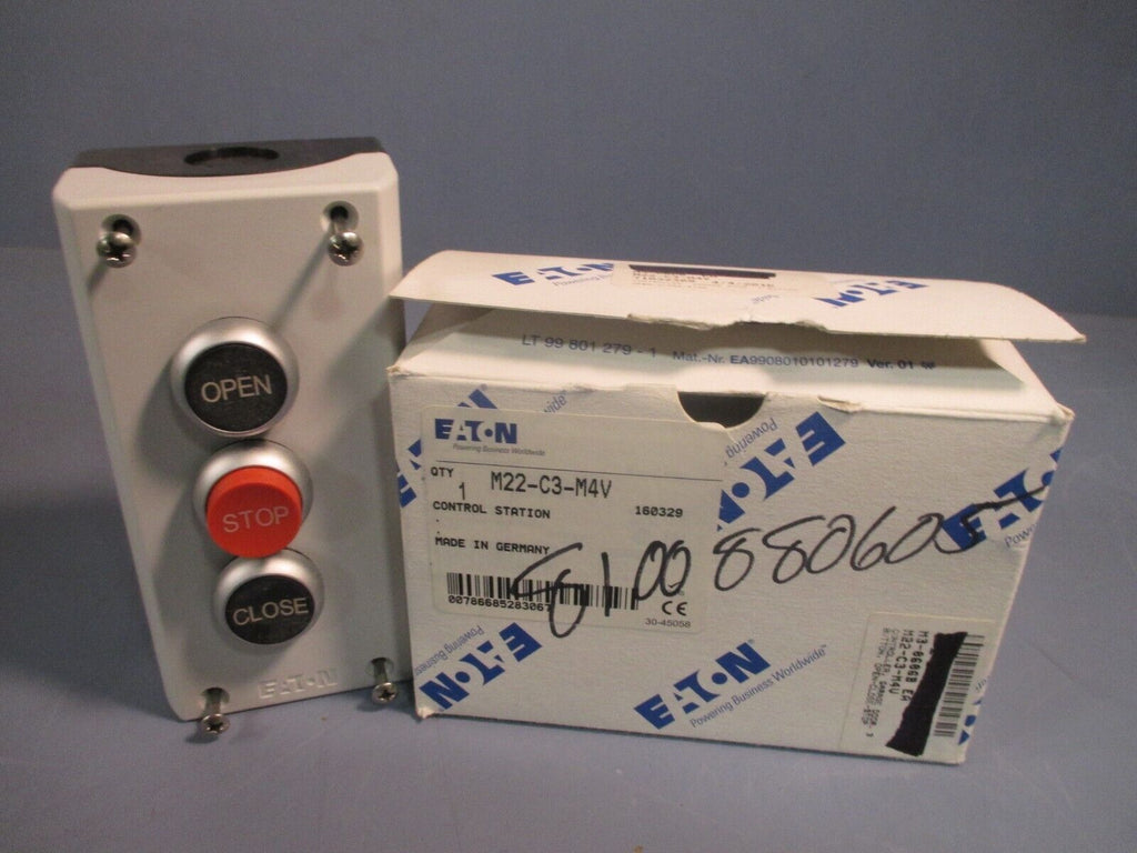 Eaton 3-Push-button Control Station (Open-Close-Stop) M22-C3-M4V ...
