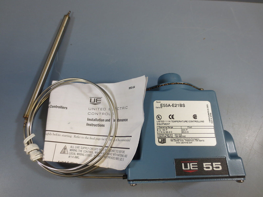 United Electric UE 111H 0-150 F Range Temperature Controller E55A-E21B ...