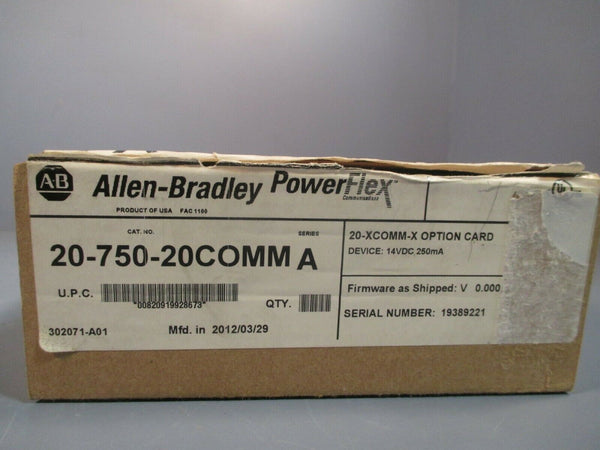 ALLEN-BRADLEY POWERFLEX 20-XCOMM-X OPTION CARD SER A 20-750-20COMM ...