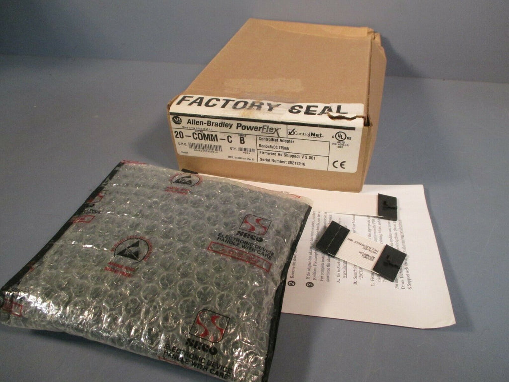 ALLEN BRADLEY POWERFLEX CONTROLNET ADAPTER CNET/DPI SER B 20-COMM-C ...