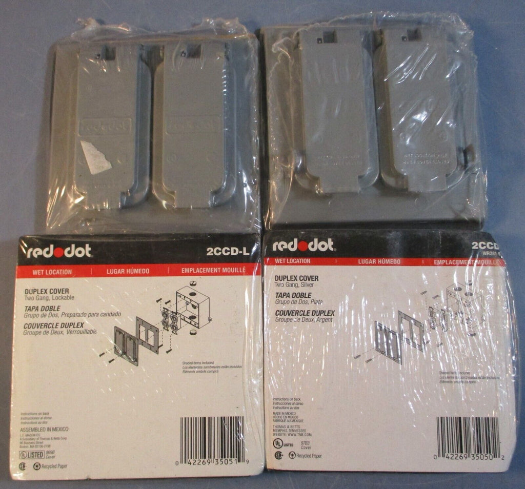 Red Dot 2CCD Two Gang Silver Duplex Cover WR-281-C Wet Location (Lot o ...