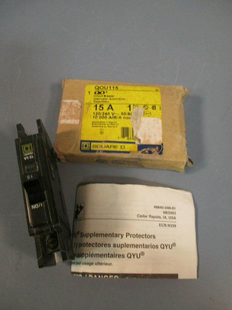 Square D 1 Pole 15 Amp Circuit Breaker QOU115 | eTech Surplus