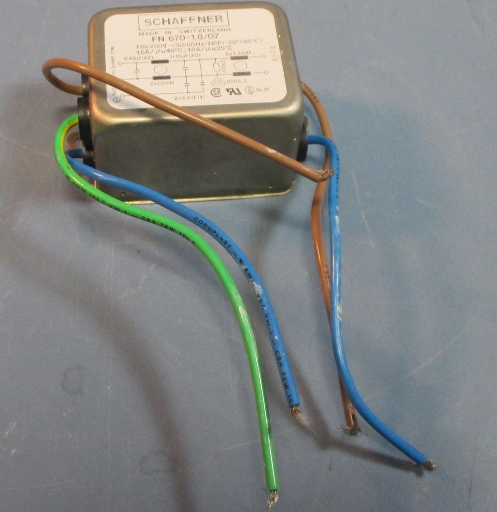 Schaffner FN 670-1,8/07 Power Line Filter 1,6A ; 1,8A NOS | eTech Surplus
