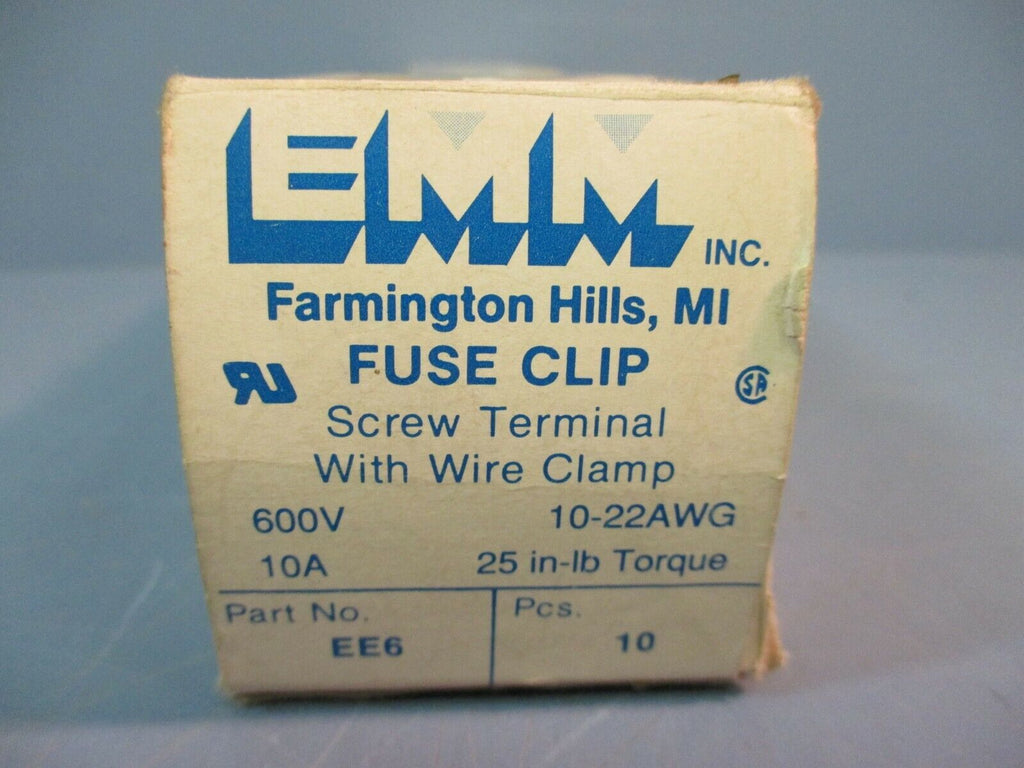 EMM Fuse Clip Screw Terminal w/Wire Clamp EE6 600V 10A LOT OF 8 | eTech ...