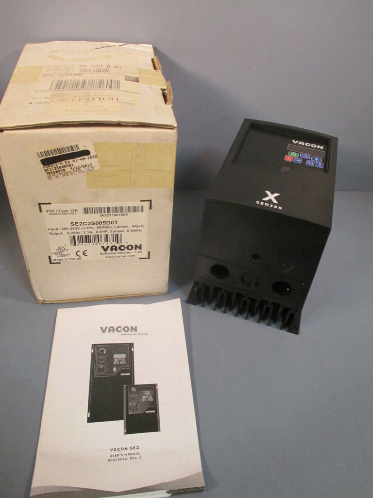 VACON X Series SE2 Variable Speed Drive 0.5HP, 1PH IP55/Type 12K SE2C2 ...