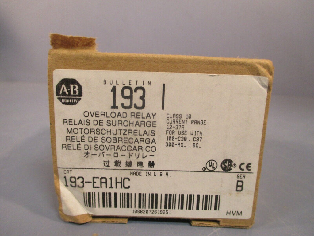 Allen Bradley Solid State Overload Relay 12 - 37A Series B. 193-EA1HC ...
