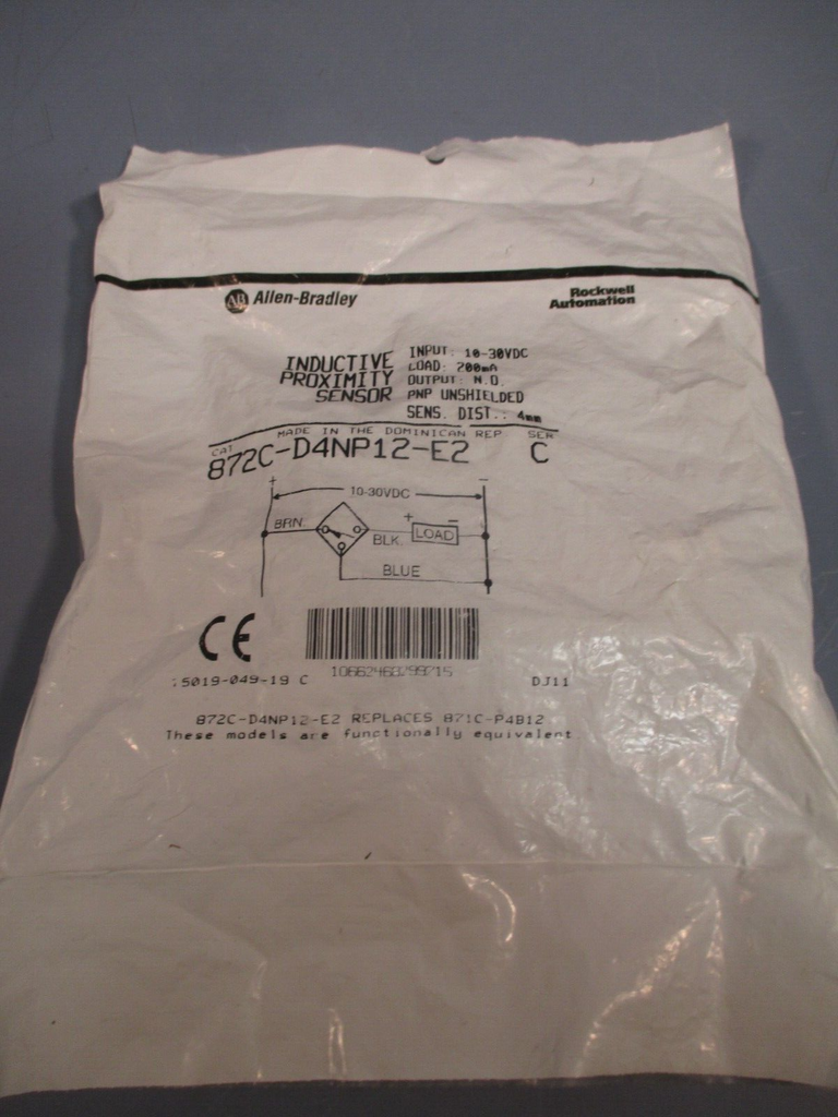 Allen Bradley Inductive Proximity Sensor Ser. C 872C-D4NP12-E2 | eTech ...