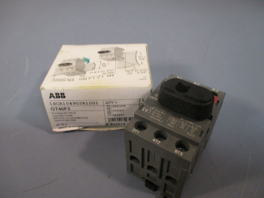ABB OT40F3 Disconnect Switch 3p 40a Amp 600v-ac 1SCA104902R1001 | eTech ...