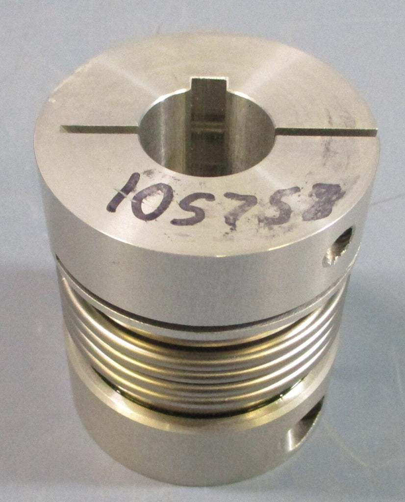 Bellows Coupling 16mm x 22mm Bore, 5mm x 6mm Keys | eTech Surplus